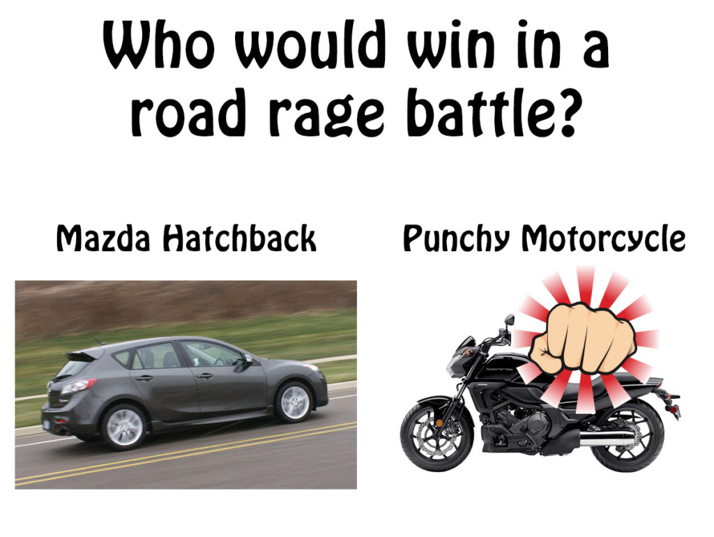 Mazda versus Motorcycle